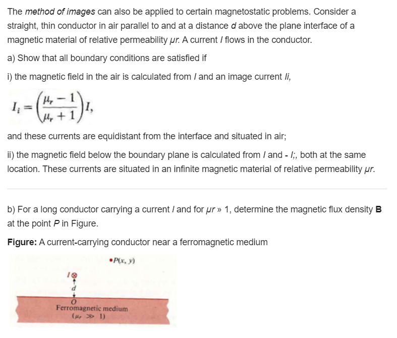 Solved The method of images can also be applied to certain | Chegg.com