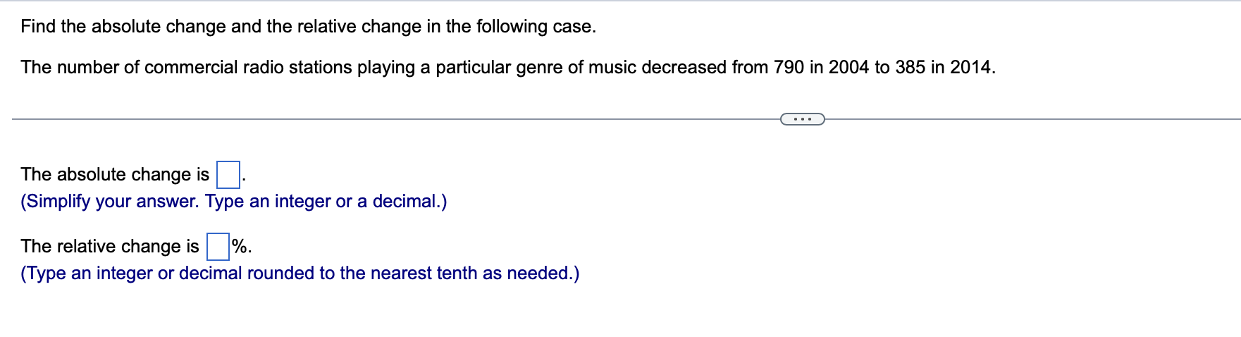 Solved Find the absolute change and the relative change in | Chegg.com