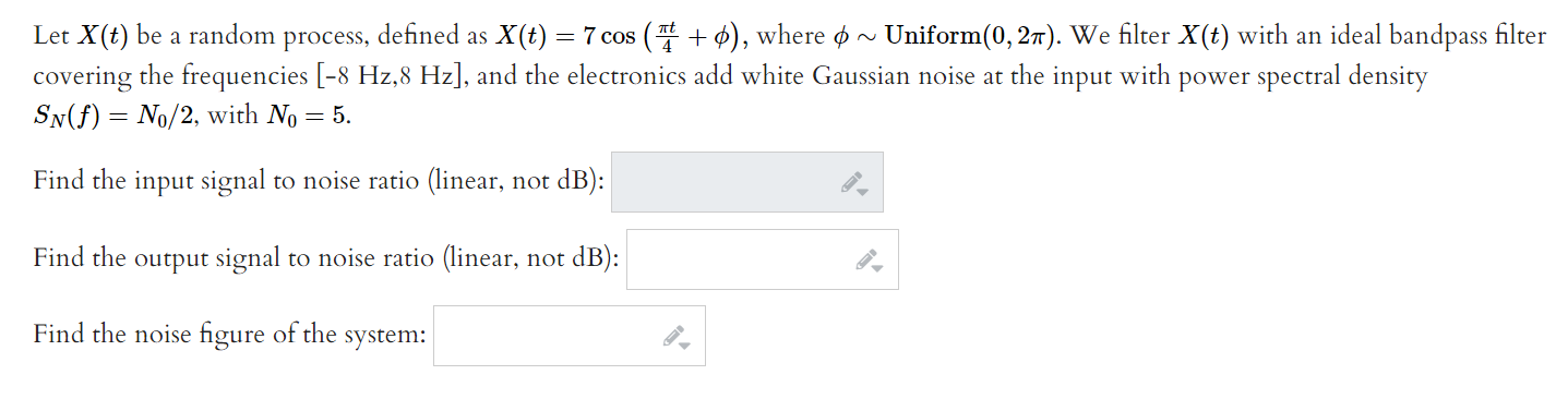 Solved Let X(t) be a random process, defined as | Chegg.com