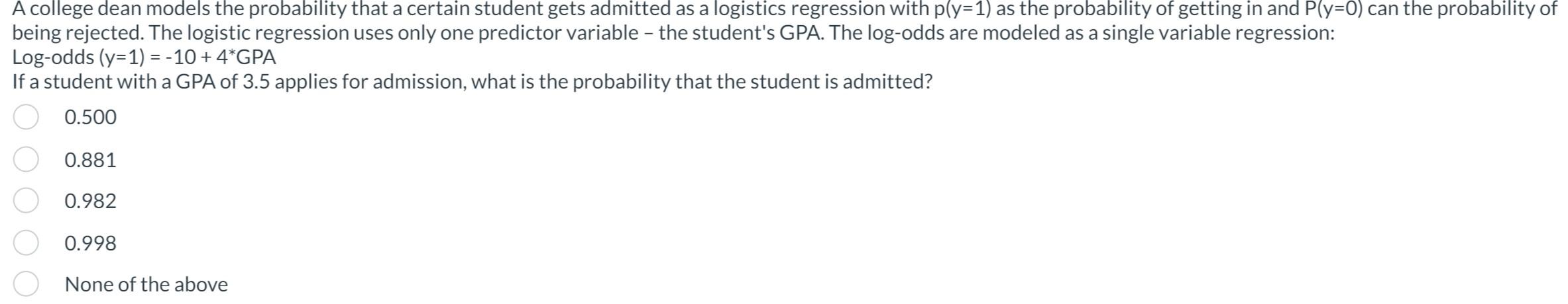 Solved A college dean models the probability that a certain | Chegg.com