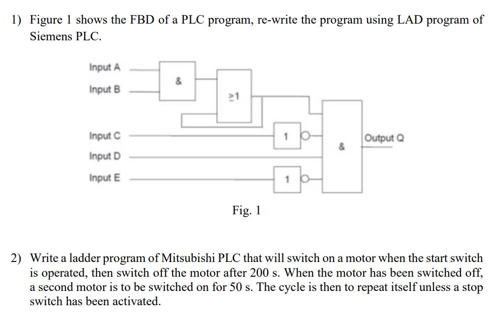 please solve the following PLC simple questions | Chegg.com