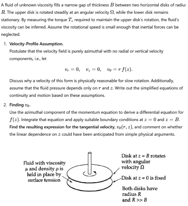 A fluid of ﻿unknown viscosity fills a narrow gap of | Chegg.com