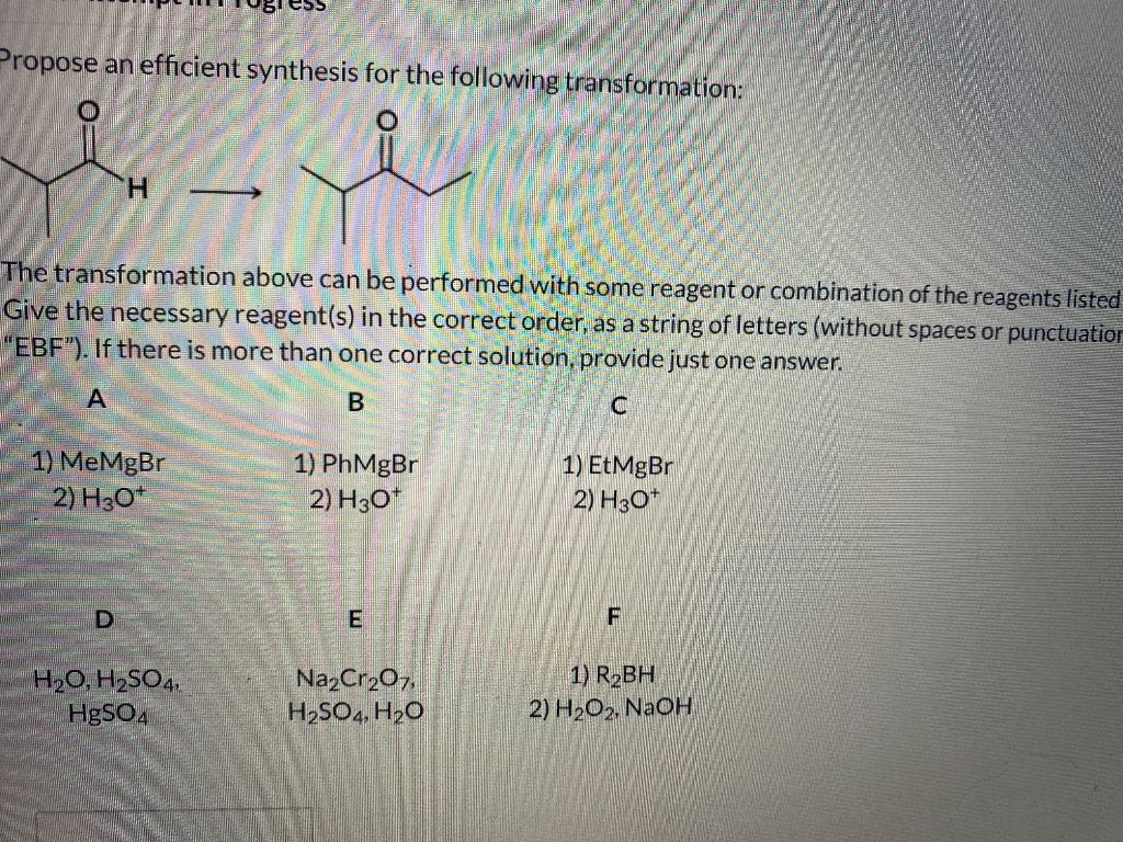 Solved Propose an efficient synthesis for the following | Chegg.com