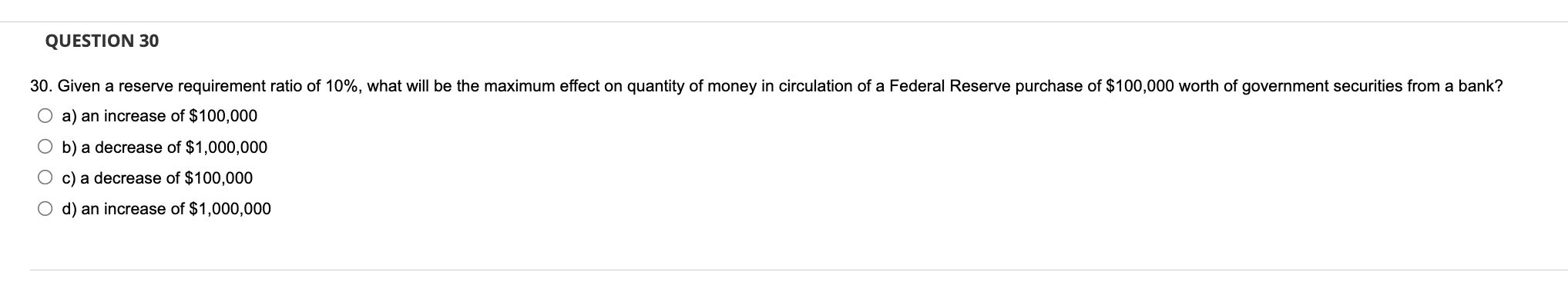 Solved QUESTION 30a) ﻿an increase of $100,000b) ﻿a decrease | Chegg.com