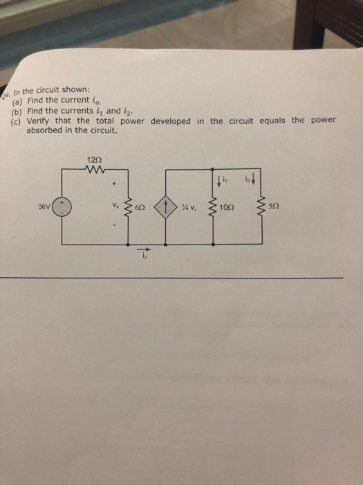 Solved In the circuit shown: (a) Find the current to. (b) | Chegg.com