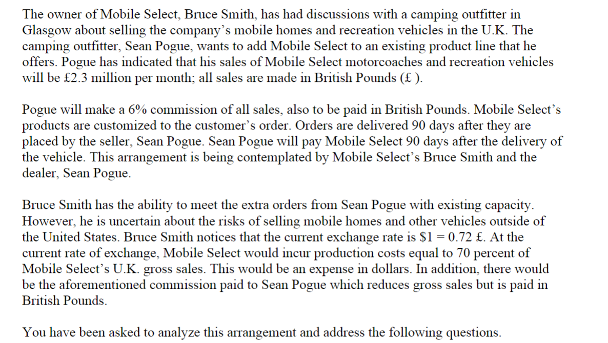 Solved The owner of Mobile Select, Bruce Smith, has had | Chegg.com