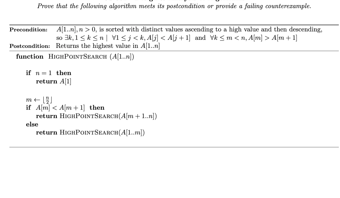 Solved Prove that the following algorithm meets | Chegg.com