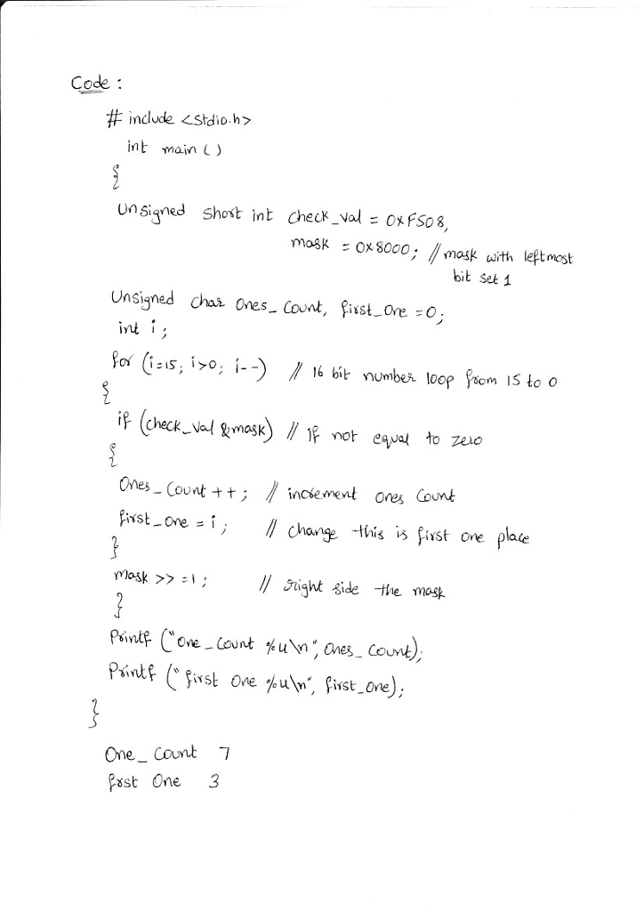 Code : #include int main Unsigned short int | Chegg.com