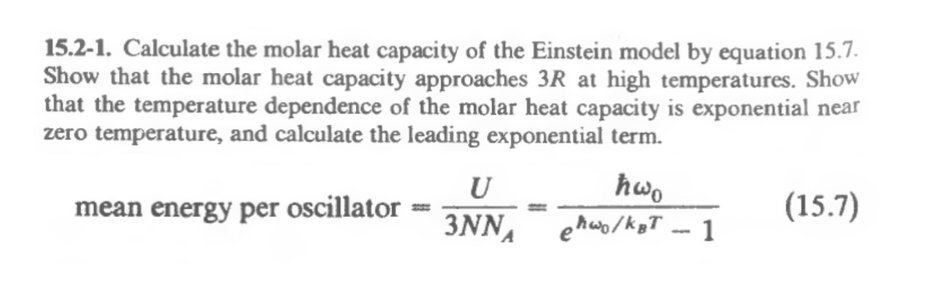 Solved 15.2-1. Calculate the molar heat capacity of the | Chegg.com
