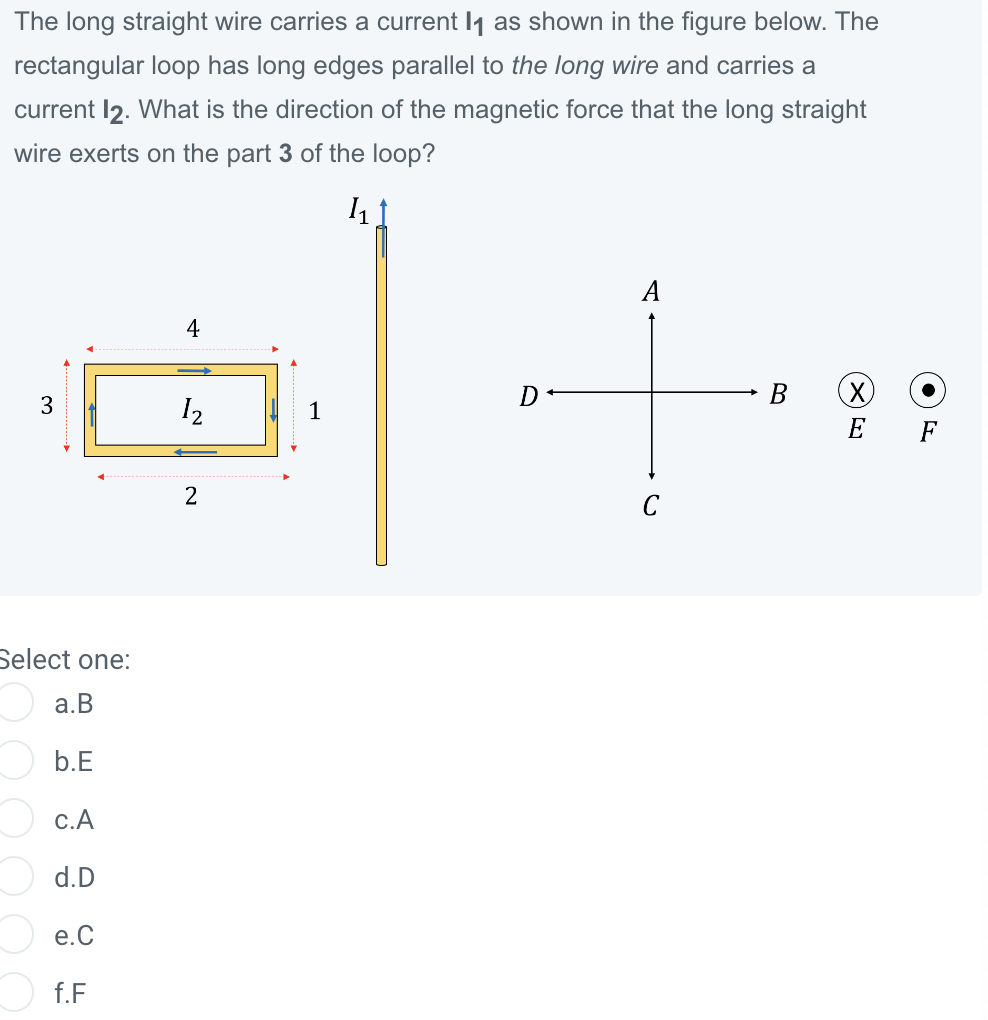Solved The long straight wire carries a current l1 as shown | Chegg.com