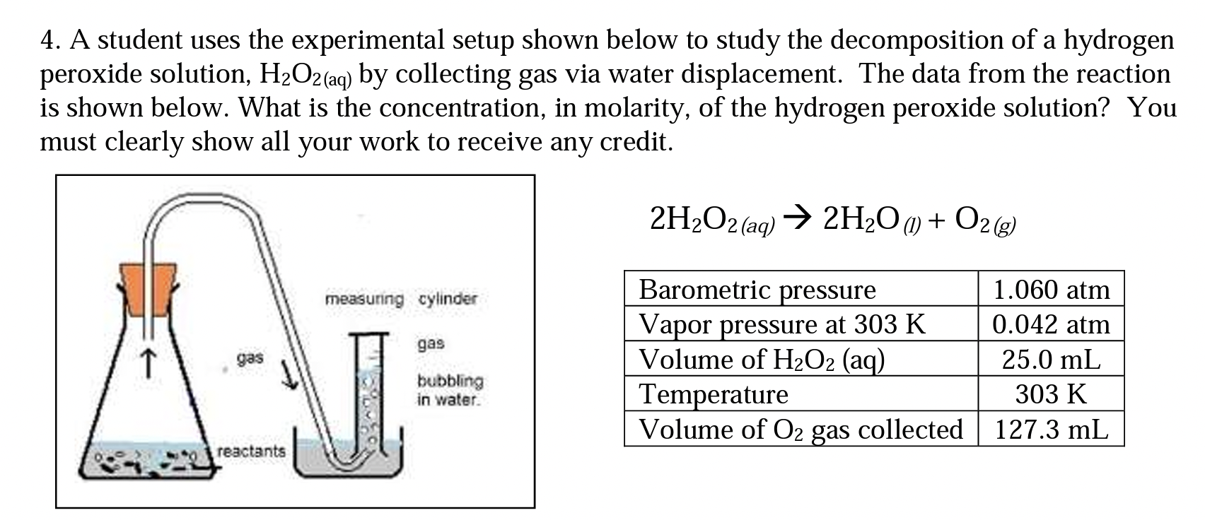 Solved 4. A student uses the experimental setup shown below | Chegg.com