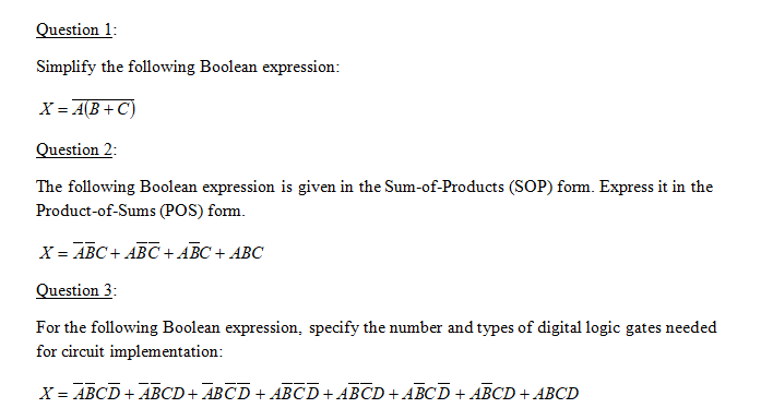 Solved Question 1: Simplify the following Boolean | Chegg.com