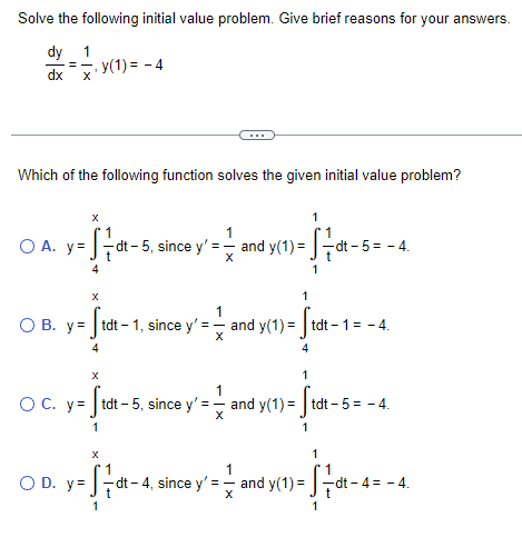 Solved Solve the following initial value problem. Give brief | Chegg.com