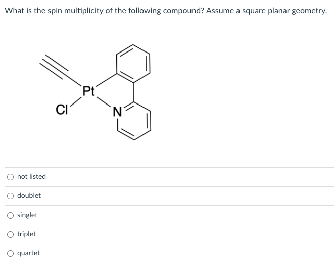 Solved What is the spin multiplicity of the following | Chegg.com
