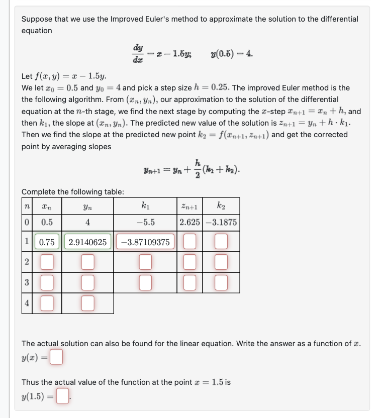 Solved Suppose that we use the Improved Euler's method to | Chegg.com