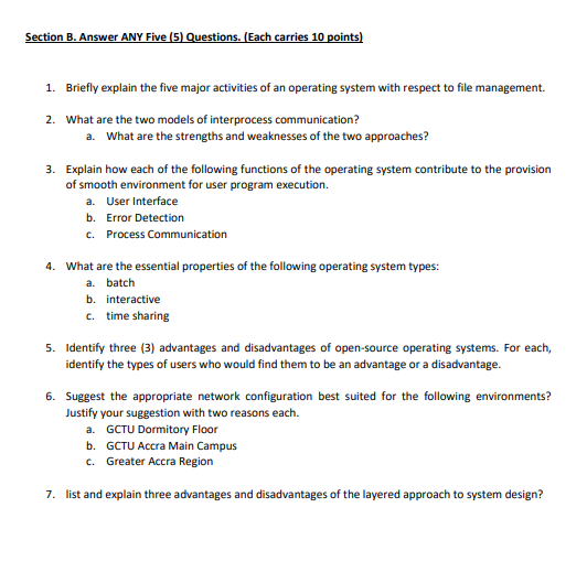 Solved 1. If a user program wants to request the operating | Chegg.com