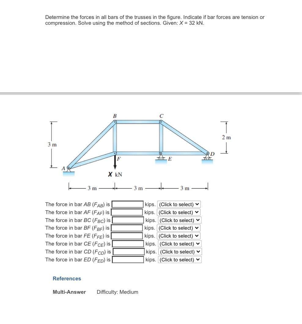 Solved Determine the forces in all bars of the trusses in | Chegg.com