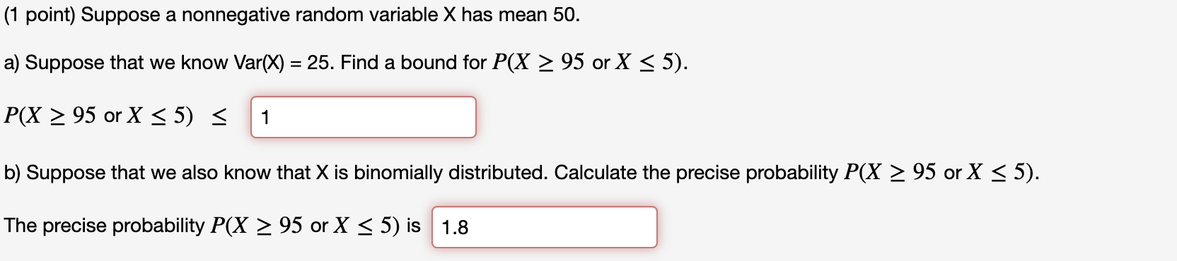 Solved Suppose a nonnegative random variable X has mean | Chegg.com