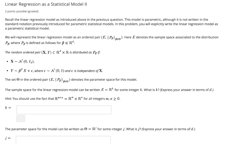 Solved The multivariate linear model can be described via | Chegg.com