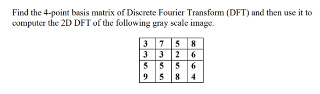Solved Find the 4-point basis matrix of Discrete Fourier | Chegg.com