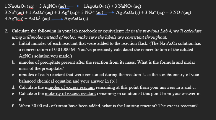 1Na3AsO4(aq)+3AgNO3(aq) 1Ag3AsO4( | Chegg.com