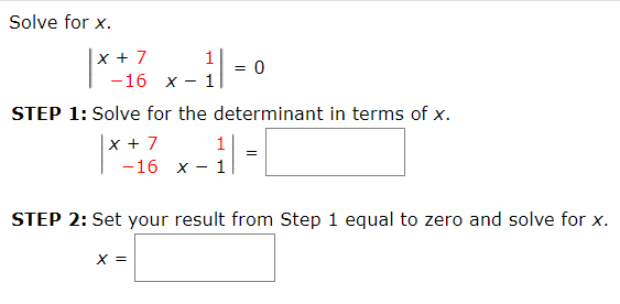 Solved = 0 Solve for x. | *-+16 x_1 = STEP 1: Solve for the | Chegg.com