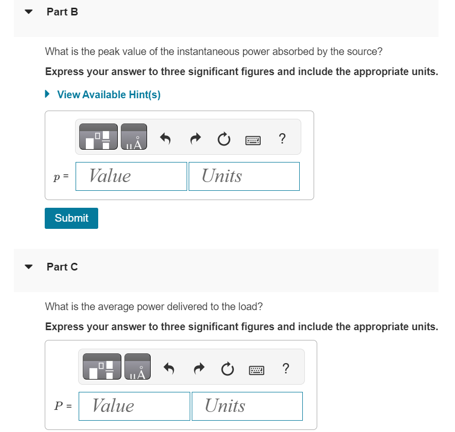 Solved A load consisting of a 1350Ω resistor in parallel | Chegg.com