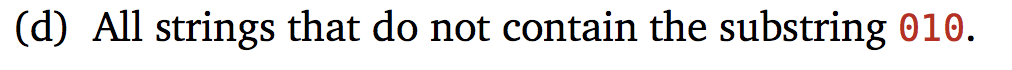 Solved (d) All strings that do not contain the substring | Chegg.com