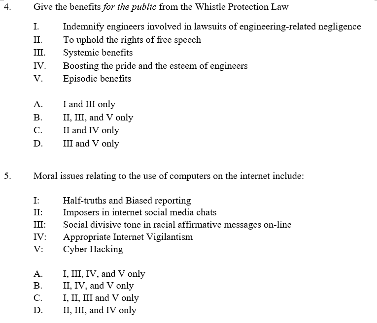 Solved 4. Give the benefits for the public from the Whistle | Chegg.com
