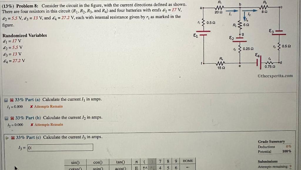 Solved Problem 8: Consider the circuit in the figure, with | Chegg.com