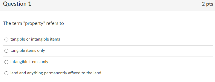 Solved The term "property" refers to tangible or intangible | Chegg.com