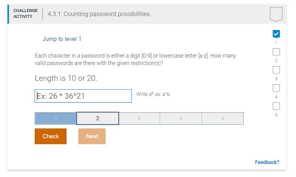 Solved CHALLENGE ACTIVITY 4.3.1: Counting password | Chegg.com