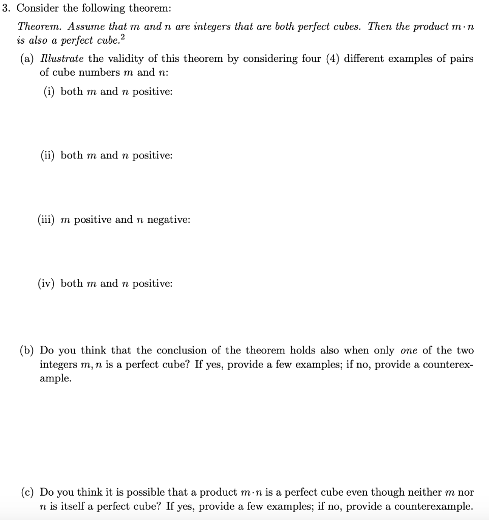 Solved 3 Consider The Following Theorem Theorem Assume