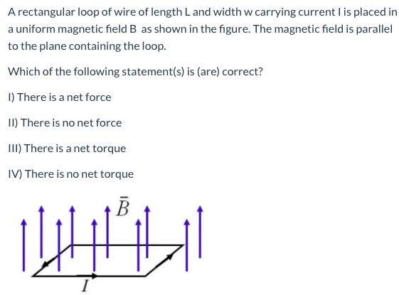 Solved A rectangular loop of wire of length Land width w | Chegg.com
