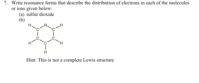 Solved 7. Write resonance forms that describe the | Chegg.com