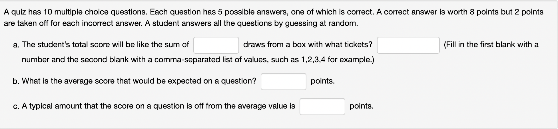Solved A quiz has 10 multiple choice questions. Each | Chegg.com