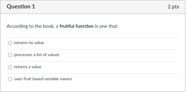 Solved According to the book, a fruitful function is one | Chegg.com