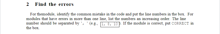 Solved 2 Find the errors For themodule, identify the common | Chegg.com