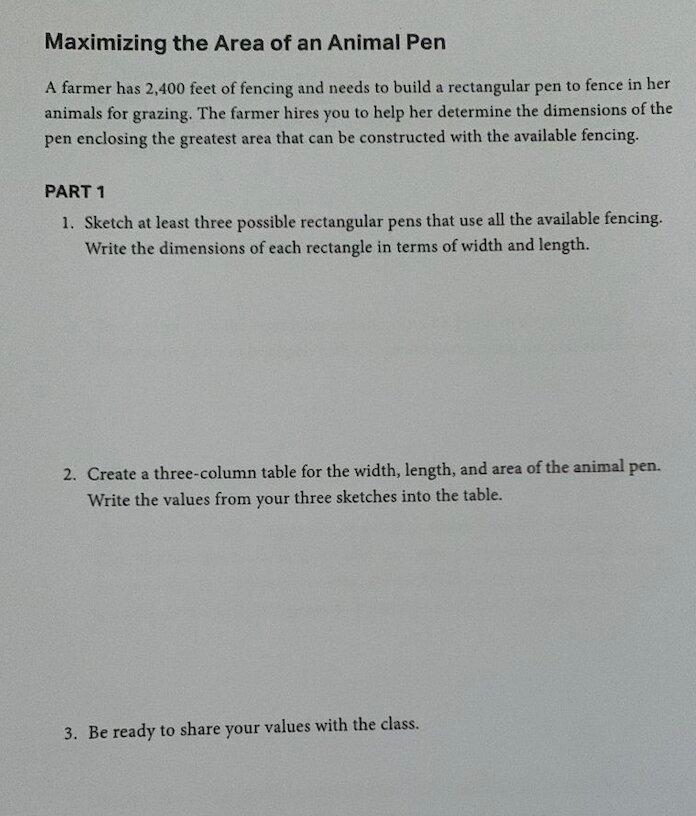 Solved Maximizing the Area of an Animal Pen A farmer has | Chegg.com