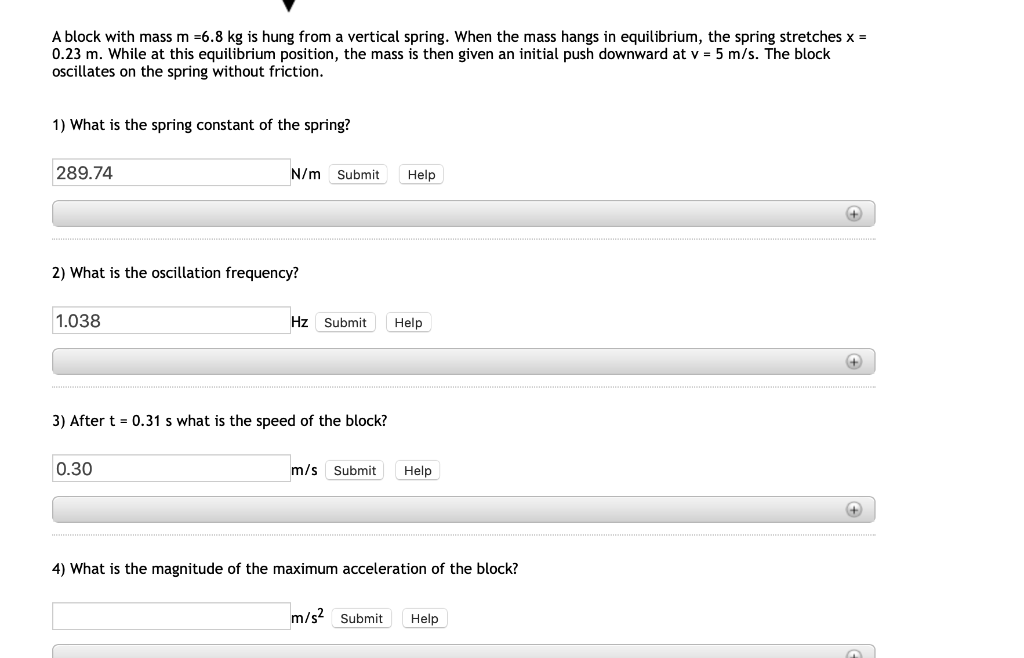 Solved A block with mass m =6.8 kg is hung from a vertical | Chegg.com