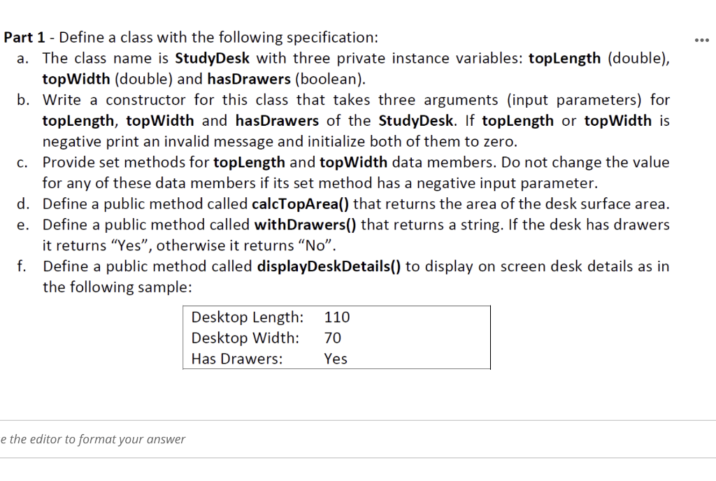 Solved Part 1 - Define a class with the following | Chegg.com