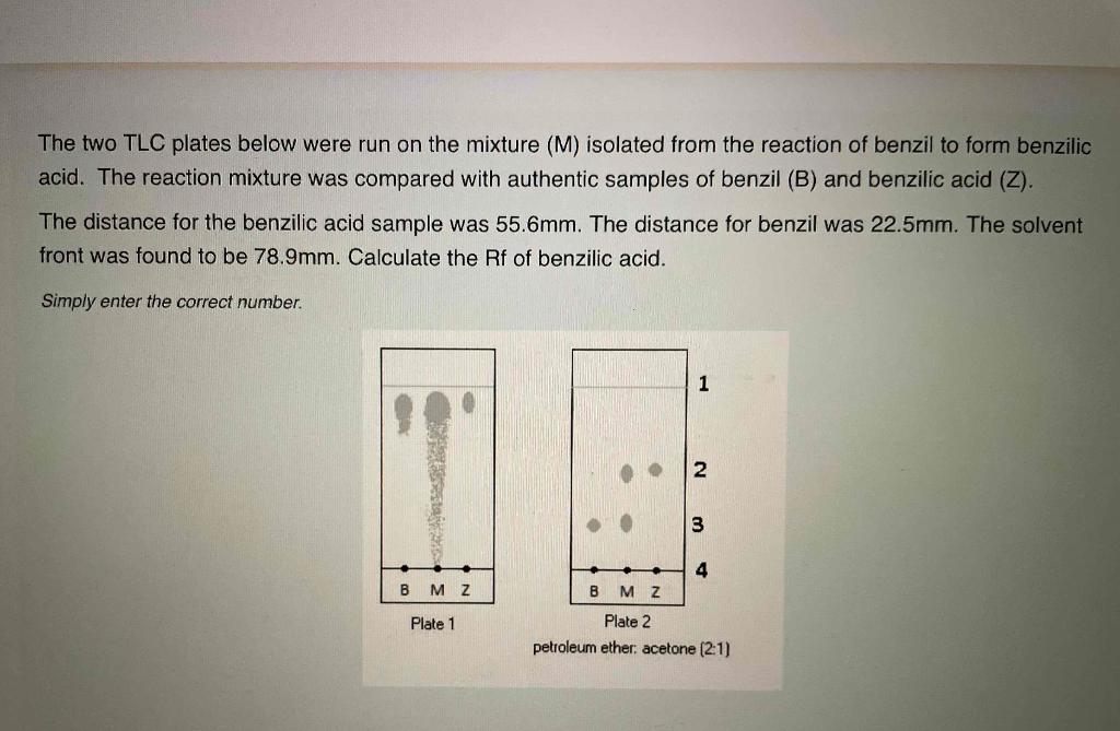 Solved The two TLC plates below were run on the mixture (M) | Chegg.com