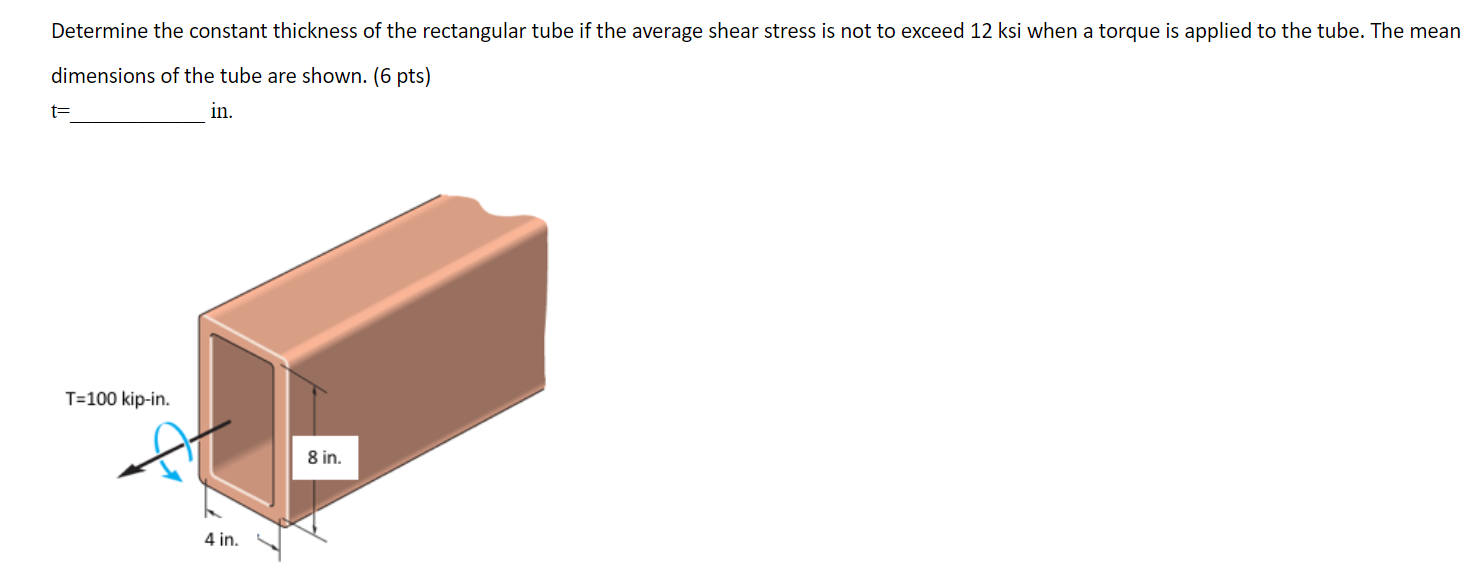 Solved Determine the constant thickness of the rectangular | Chegg.com