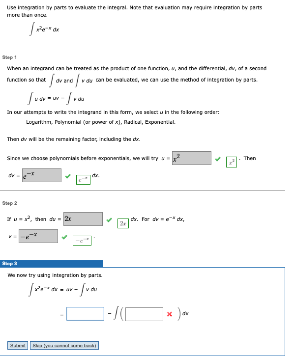 Solved Use Integration by parts to evaluate the integral. | Chegg.com