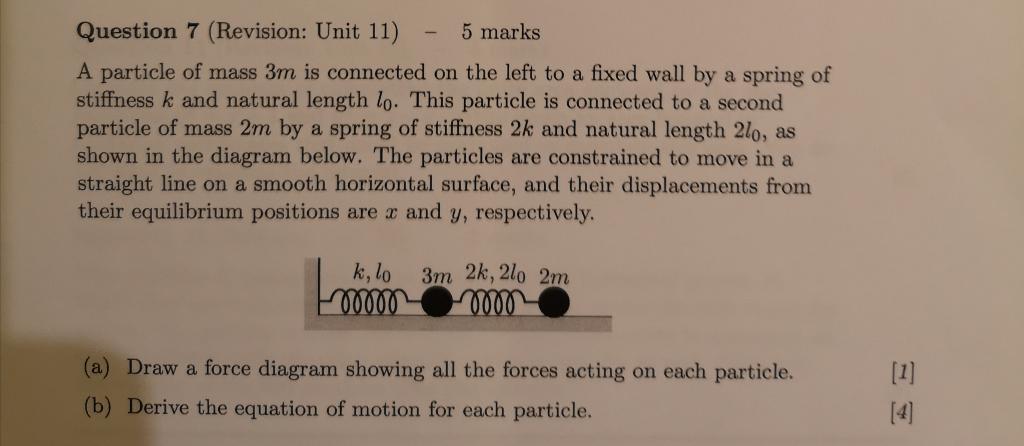 Solved Question 7 (Revision: Unit 11) 5 marks A particle of | Chegg.com