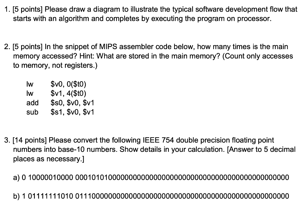 Solved 1. [5 points] Please draw a diagram to illustrate the | Chegg.com