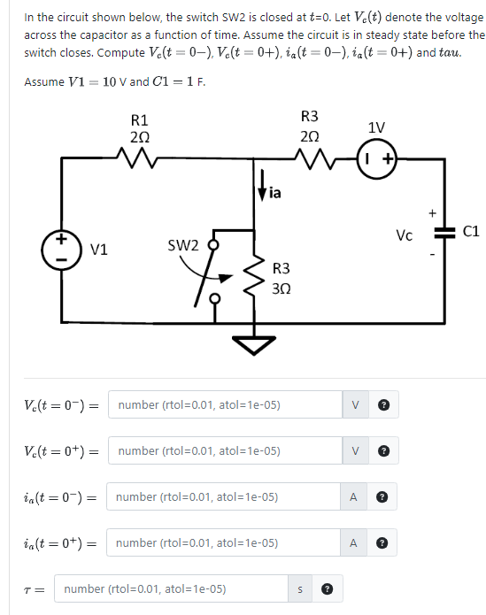 Solved In the circuit shown below, the switch SW2 ﻿is closed | Chegg.com