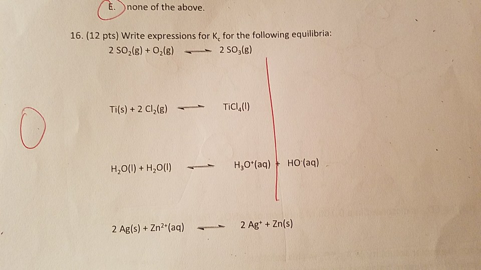 Solved E none of the above. 16. (12 pts) Write expressions | Chegg.com