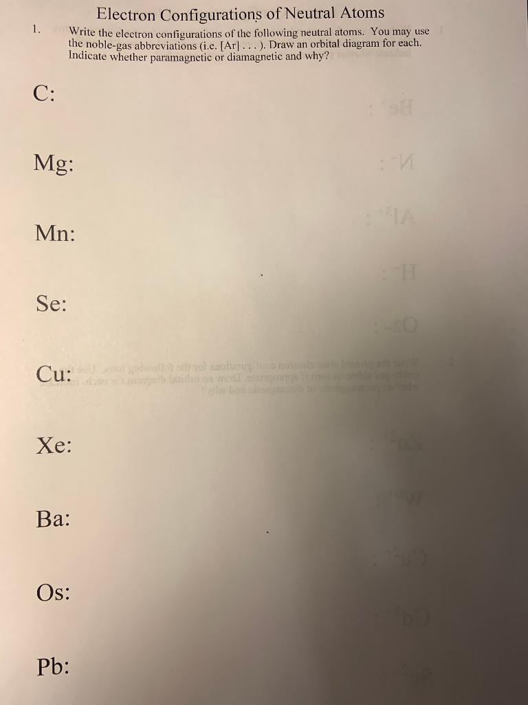 Solved Mg : Mn: Se: Cu : Xe: Ba: Os: Pb:Electron | Chegg.com