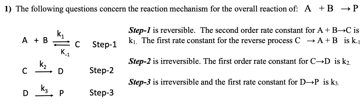 Solved What are the units of rate constants 𝒌𝟏, 𝒌−𝟏, | Chegg.com